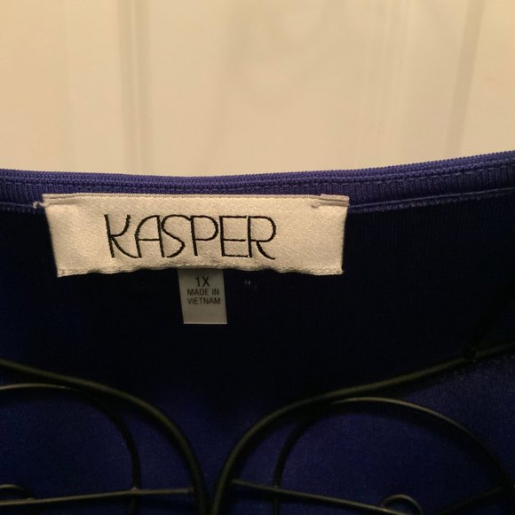 Kasper | Dresses | Kasper Blue Knee Length Dress 34 Sleeve Size X ...